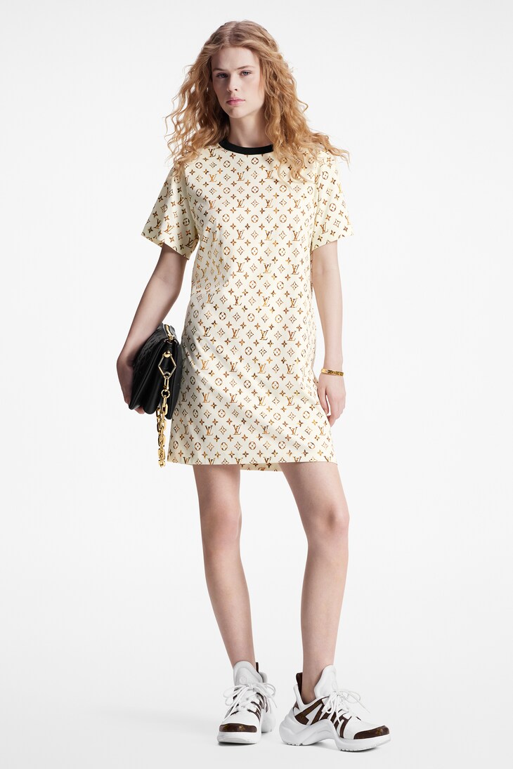 T-Shirt-Kleid mit Monogram-Motiv samt Python-Effekt - OBSOLETES DO NOT ...